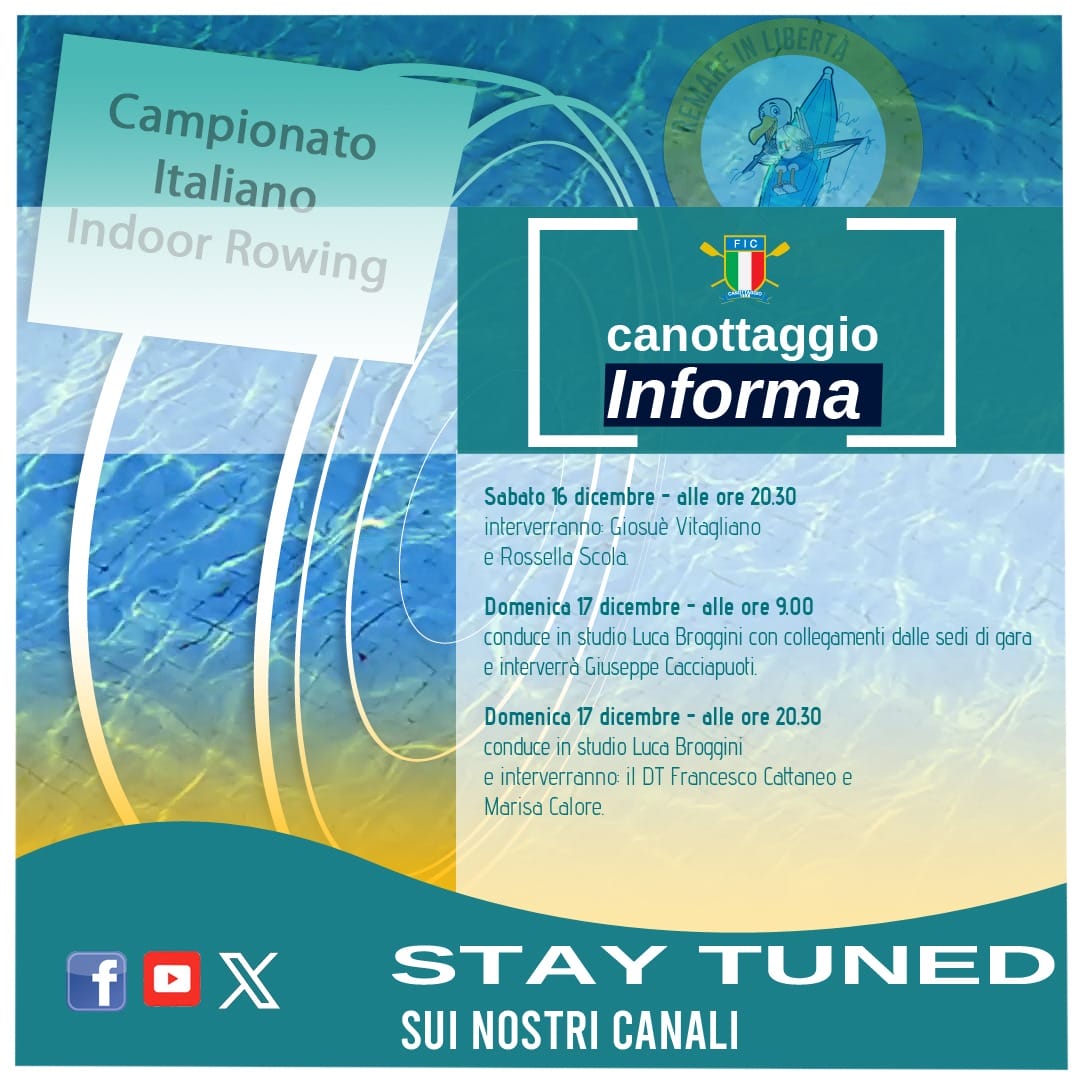 Tre finestre di Canottaggio Informa per seguire la domenica Indoor ...